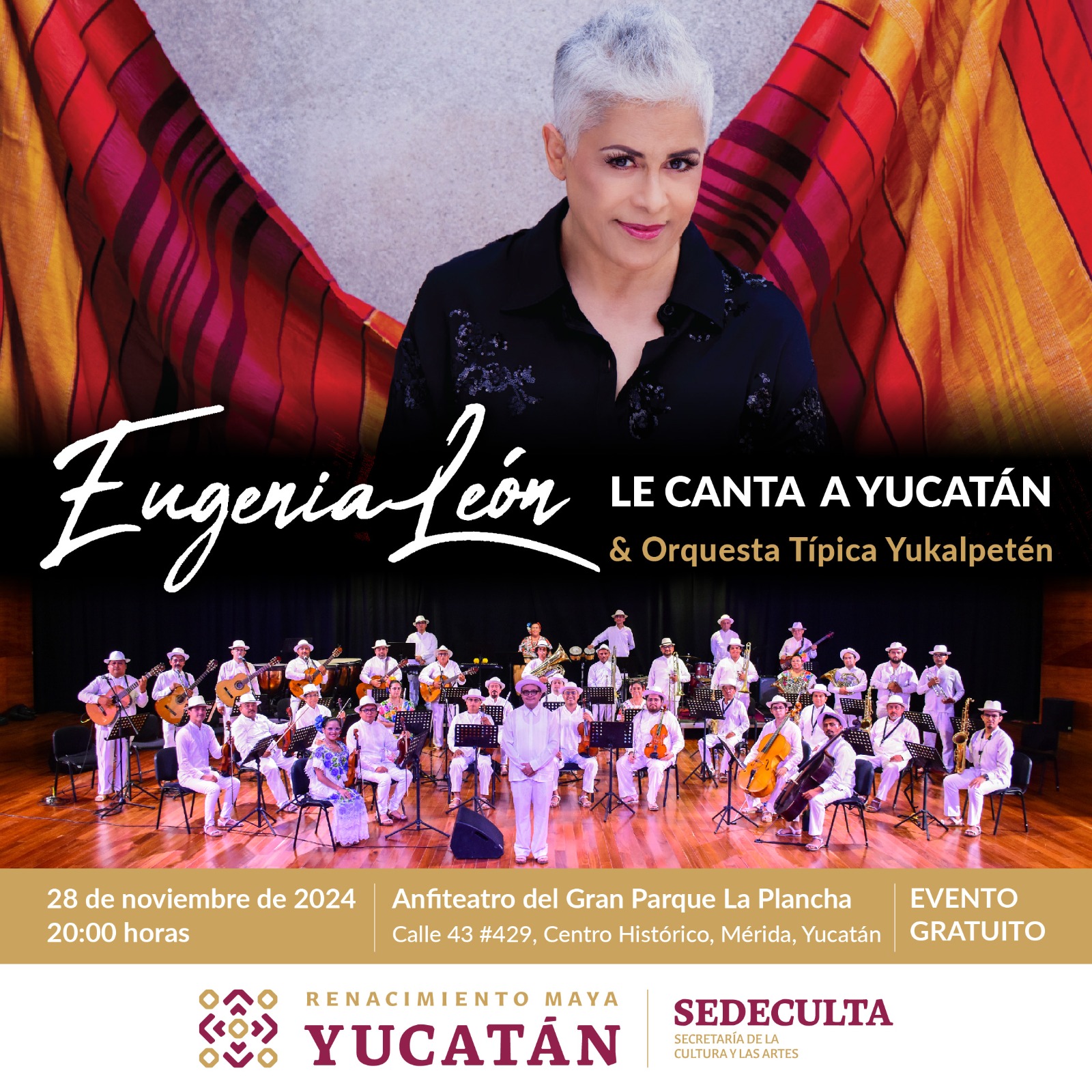 Eugenia León y la Orquesta Yukalpetén en homenaje yucateco